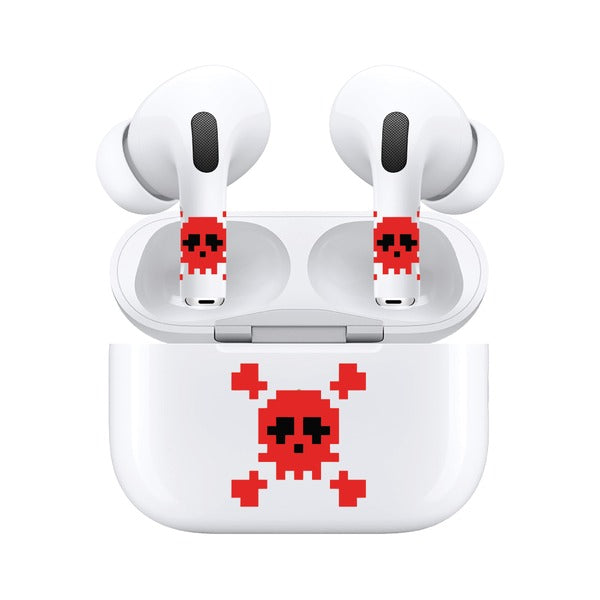 AirSkins - Stylish & Durable Decals for AirPods Pro & Pro 2, Red Skull ...